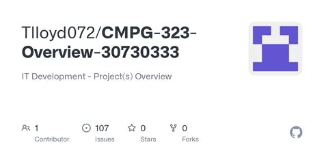 Github Tlloyd Cmpg Overview It Development Project