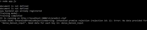 Node Js No Data Provided For Dense Dense1 Input Stack Overflow