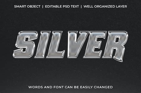 Premium Psd Psd Editable Chrome Text Effect Silver 3d Metallic Gradient Font Style