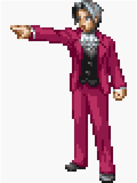 Ace Attorney Investigations Edgeworth Sprite Sticker For Sale By