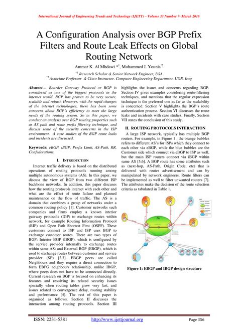 pdf a configuration analysis over bgp prefix filters and route leak