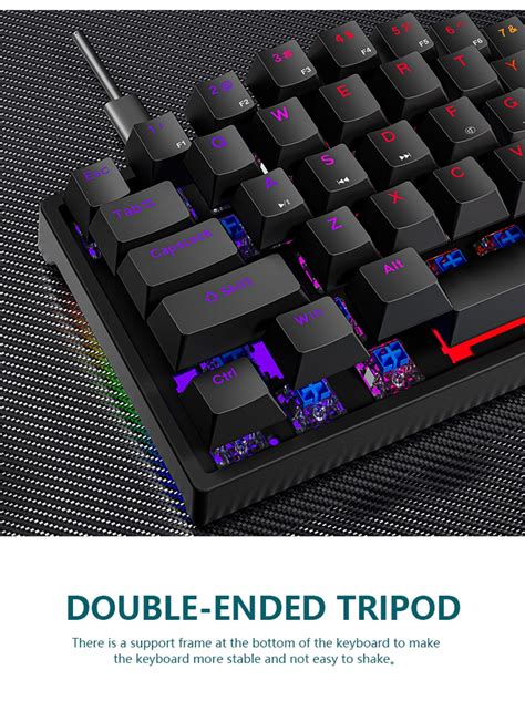 K620 Mini Gaming Mechanical Keyboard 61 Keys RGB Hotswap Type C Wired Gaming Keyboard PBT