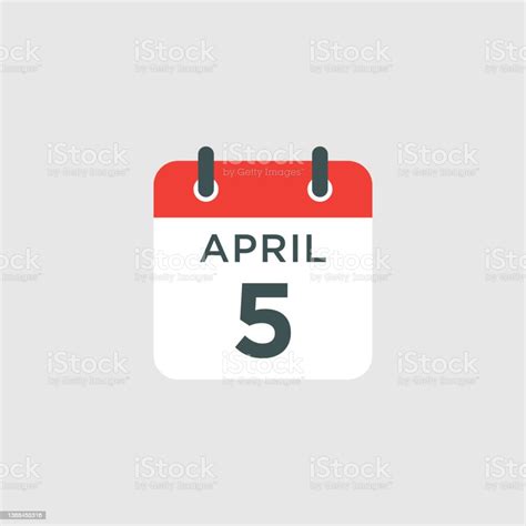 캘린더 4월 5일 아이콘 일러스트레이티드 격리 벡터 사인 기호 3월에 대한 스톡 벡터 아트 및 기타 이미지 3월 5 12