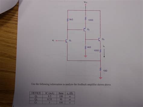 Solved Analyze The Feedback Amplifier Shown A Draw The
