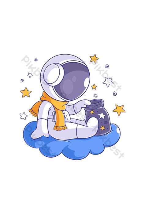 ภาพนักบินอวกาศนั่งอยู่บนก้อนเมฆมองดูโถอวกาศ เทมเพลต แบบ Ai ดาวน์โหลดฟรี Pikbest