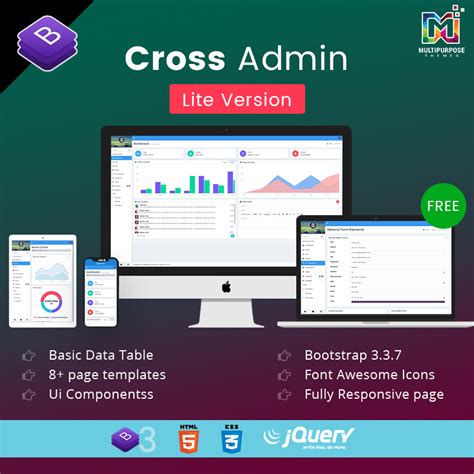 Cross Lite Multipurpose Bootstrap Admin Templates
