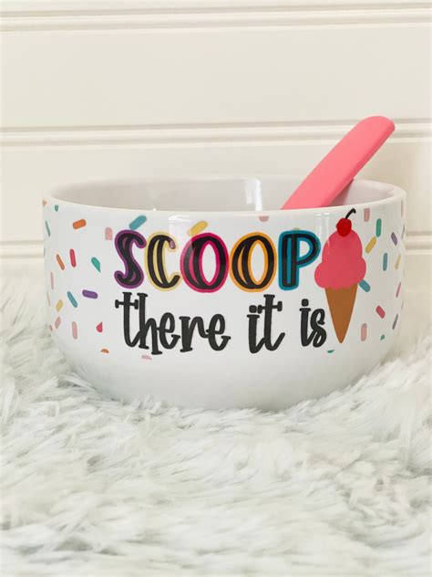 Personalized Ice Cream Ceramic Bowl Name On Ice Cream Bowl Sprinkles