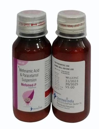 Mefenamic Acid And Paracetamol Suspension 125 Mg At ₹ 55bottle In