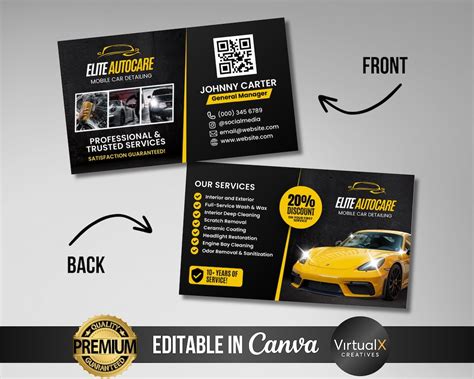 Mobile Car Detailing Business Cards Auto Detailing Card Car Wash