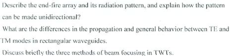 Solved Describe The End Fire Array And Its Radiation Chegg