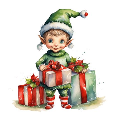 Christmas Elf Clipart Christmas Clipart Holiday Png Elf Png Etsy