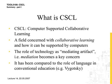 Ppt Summary Part 1 Computer Supported Collaborative Learning