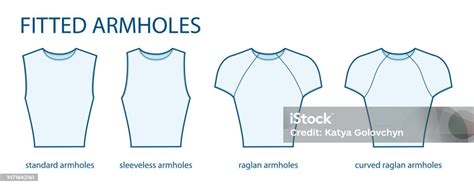 핏 암홀 짧은 길이 표준 민소매 곡선 래글런 소매 옷 테크니컬 패션 일러스트레이션 세트와 몸에 맞았습니다 플랫 의류 템플릿 앞면