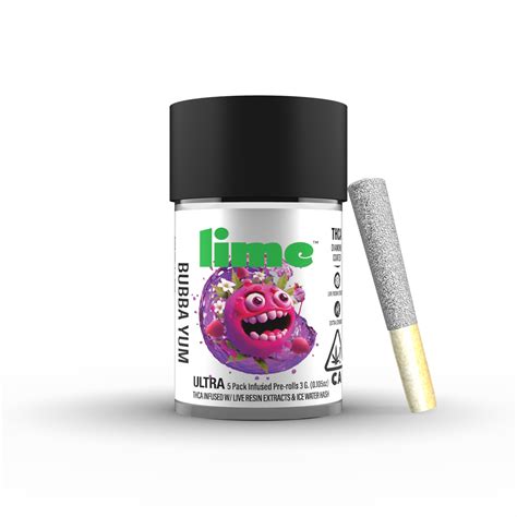 Lime 06g 5pk Ultra Infused Pre Roll Galactic Gas Golden We