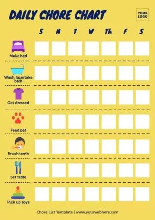 Free Printable Chore List Templates