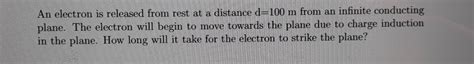 Solved An Electron Is Released From Rest At A Distance D 100