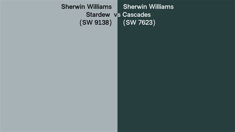 Sherwin Williams Stardew Vs Cascades Side By Side Comparison