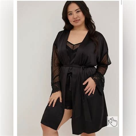 Torrid Intimates And Sleepwear Sexy Satin Lace Lingerie Lounge Midi