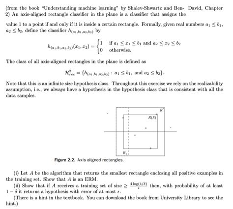 Solved From The Book Understanding Machine Learning By Chegg Com