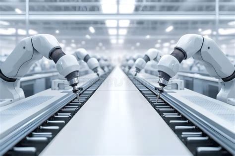 Futuristic Automated Car Assembly Line Stock Image Image Of Conveyor