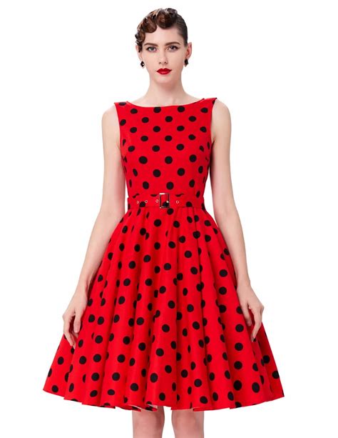 Print Floral 50s 1950s Vintage Dresses Audrey Hepburn Sleeveless 2018