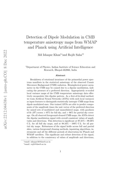 PDF Detection Of Dipole Modulation In CMB Temperature Anisotropy Maps