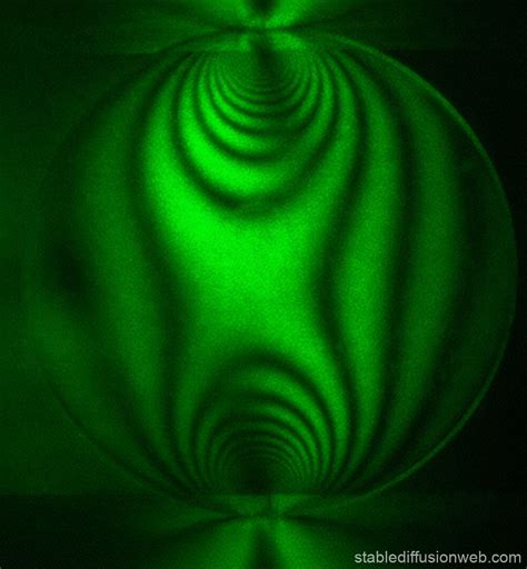 Symmetrical Green Light Interference Patterns Stable Diffusion Online