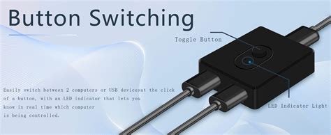 Usb Switcher 2 In 1 Out 1 In 2 Out Bi Directional Usb 3 0 Switch Selector Keyboard
