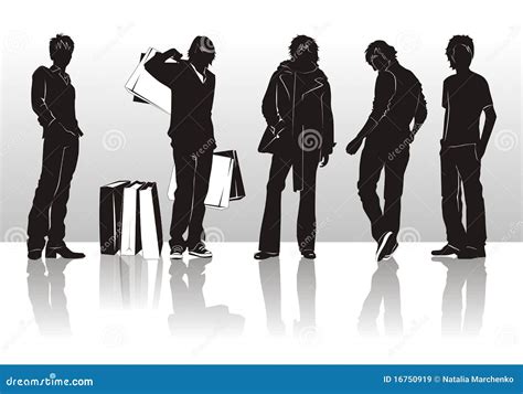 Fashion Man Silhouettes Stock Vector Illustration Of Battle 16750919