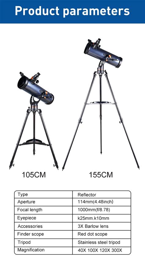 Wholesale 1000mm Focal Length 114mm 300x Long Range Sky Watcher