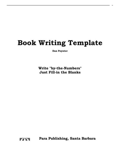 Book Writing Layout Template Pdf