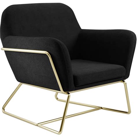 Charles Brushed Gold And Black Velvet Armchair Wilko