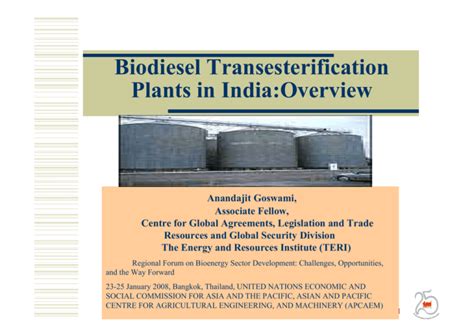 Biodiesel Transesterification Plants In India