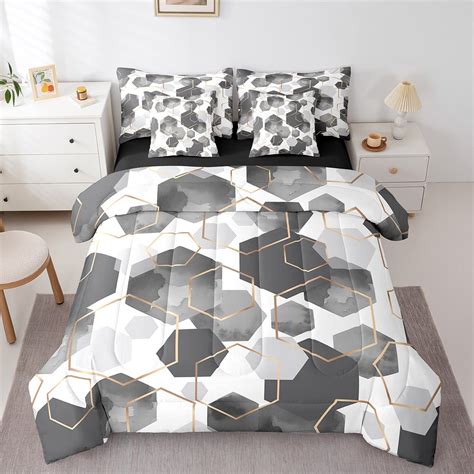7 Piece Gray Ombre Bed In A Bag Twin Size Gray Tie Dye Decor Bedding