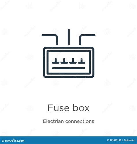 Fuse Box Icon Thin Linear Fuse Box Outline Icon Isolated On White Background From Electrian