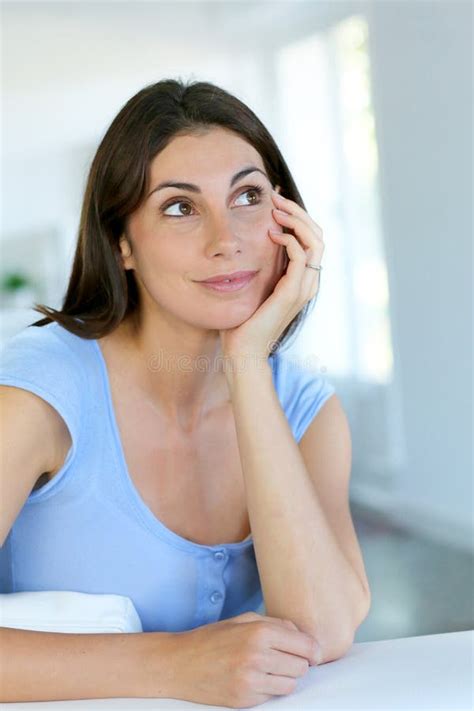 Attractive Woman Daydreaming Stock Image Image Of Closeup Dreaming