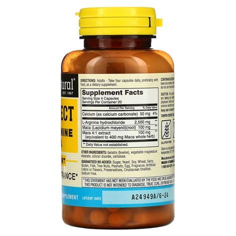 Mason Natural Vein Erect With L Arginine And Maca 80 Capsules