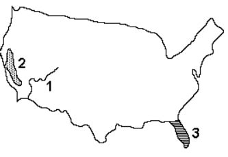Questão Observe o mapa dos EUA Assinale a alternativa que indica