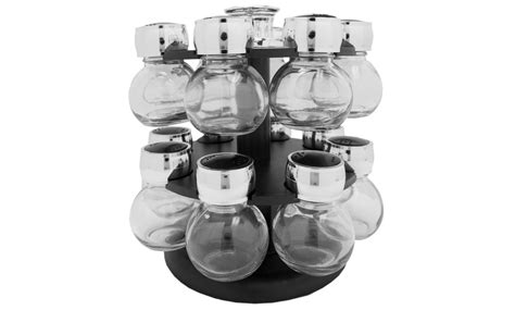 Home Basics 16 Piece Revolving Spice Rack Black Groupon