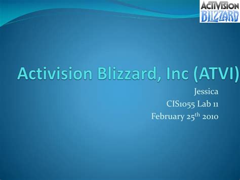 PPT Activision Blizzard Inc ATVI PowerPoint Presentation Free