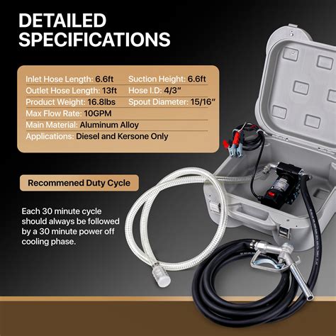 Superhandy Diesel Transfer Pump Kit 10gpm40lpm Heavy Duty Portable