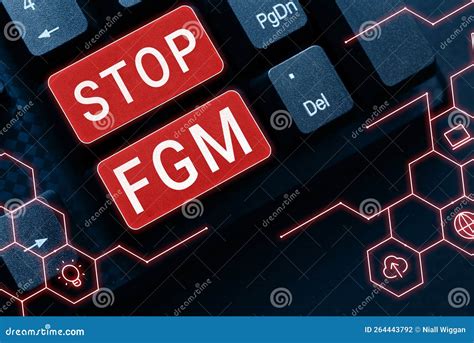 Sign Displaying Stop Fgm Word For Put An End On Female Genital Cutting