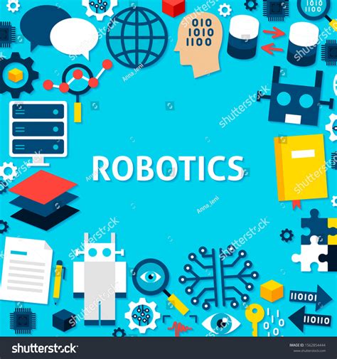 Robotics Paper Template Poster Vector Illustration Stock Vector