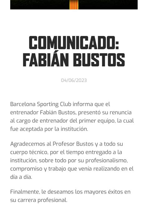 ¡perdió El ‘clásico Del Astillero Y Abandona El Barco Fabián Bustos Se Va De Barcelona Sc