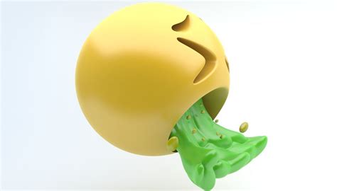 3d Model Emoji Vomiting Vr Ar Low Poly Cgtrader