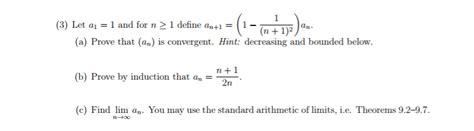 Solved Let A And For N Define An N A Chegg Com