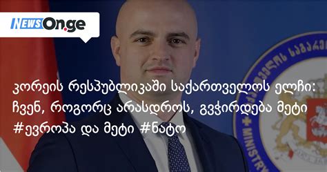 კორეის რესპუბლიკაში საქართველოს ელჩი ჩვენ როგორც არასდროს გვჭირდება მეტი ევროპა და მეტი ნატო