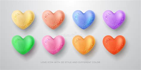 Love Symbol With Different Color And 3d Style Elegant Love Heart