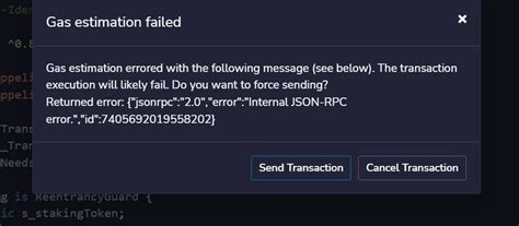 Getting The Gas Estimation Error In A Contract Using Polygon Testnet