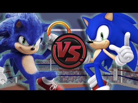 Movie Sonic Vs Modern Sonic Sonic The Hedgehog Cartoon Rap Battle